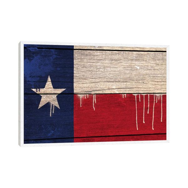 Bloomsbury Market Texas Paint Drip State Flag On Wood Planks - Floater ...