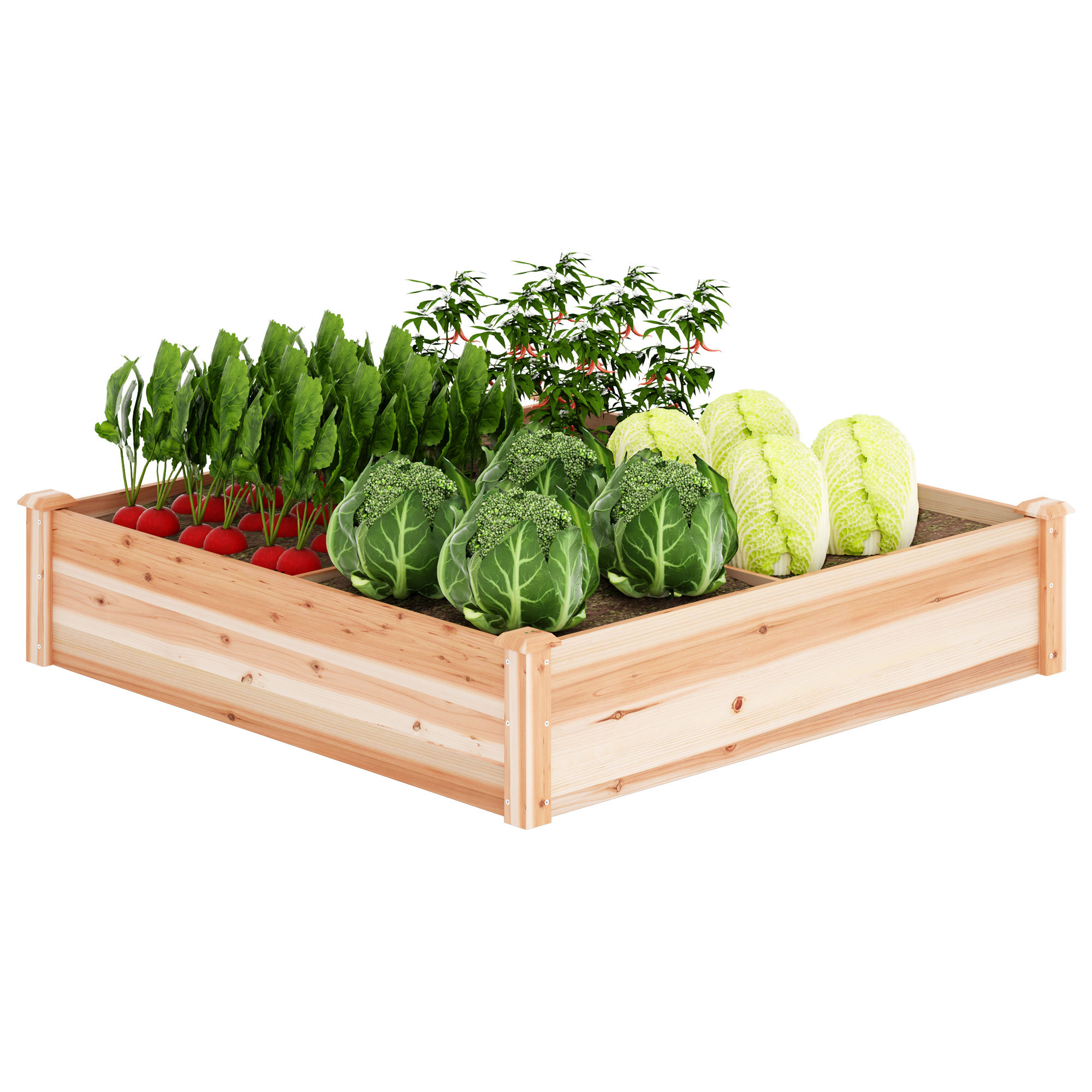 Arlmont & Co. Derriah Handmade Wood Outdoor Raised Garden Bed | Wayfair