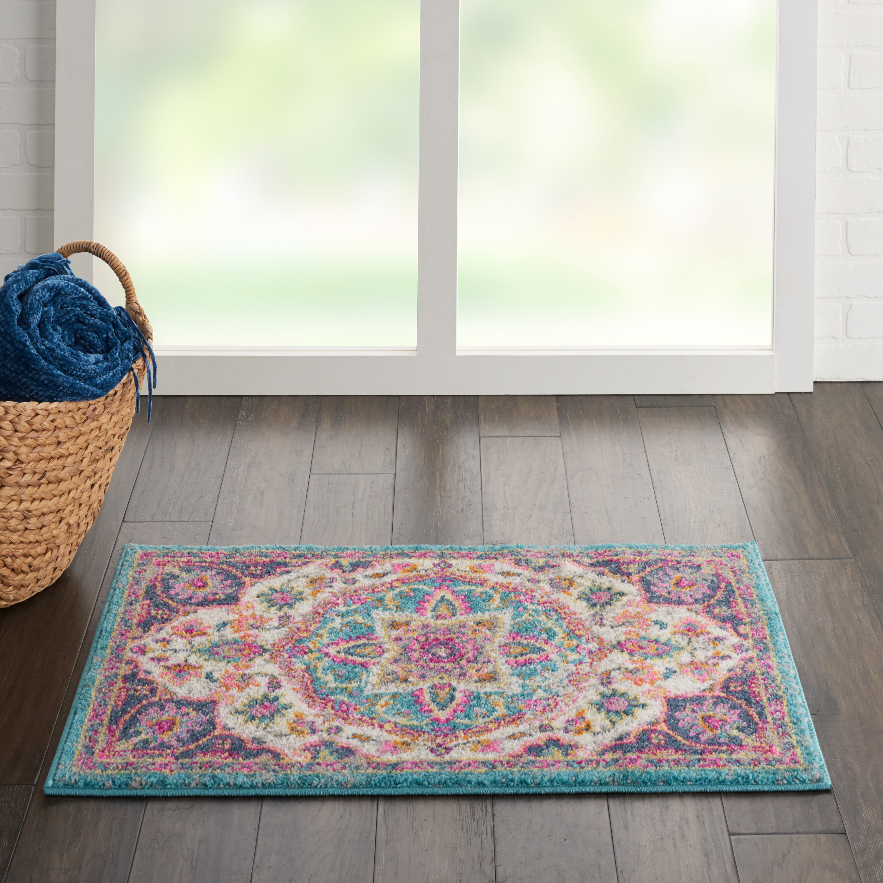 Langley Street Verda Performance Ivory/Pink/Blue Rug & Reviews | Wayfair