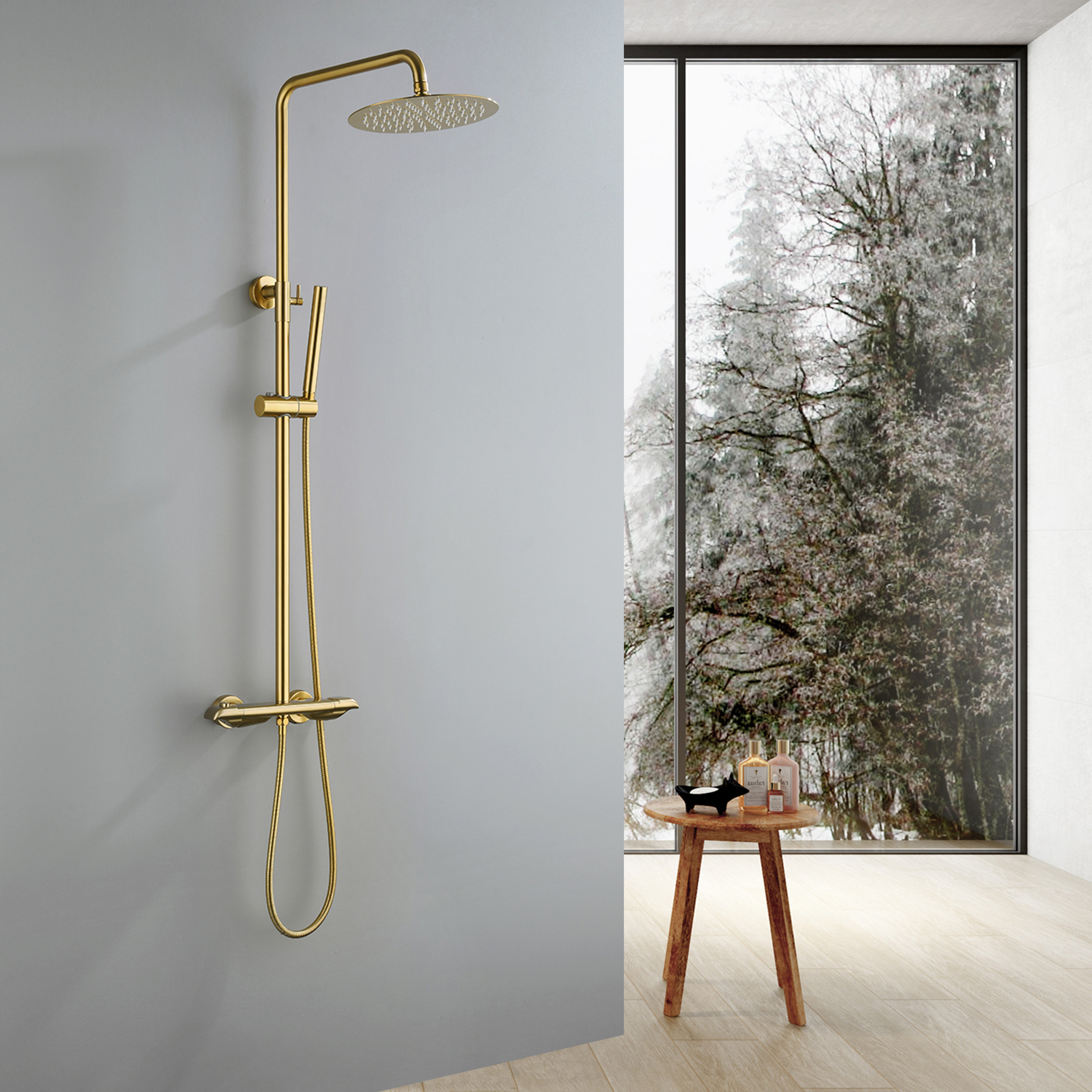 Dilon Thermostatic Slide Bar Shower Faucet with Rough-in Valve | Wayfair