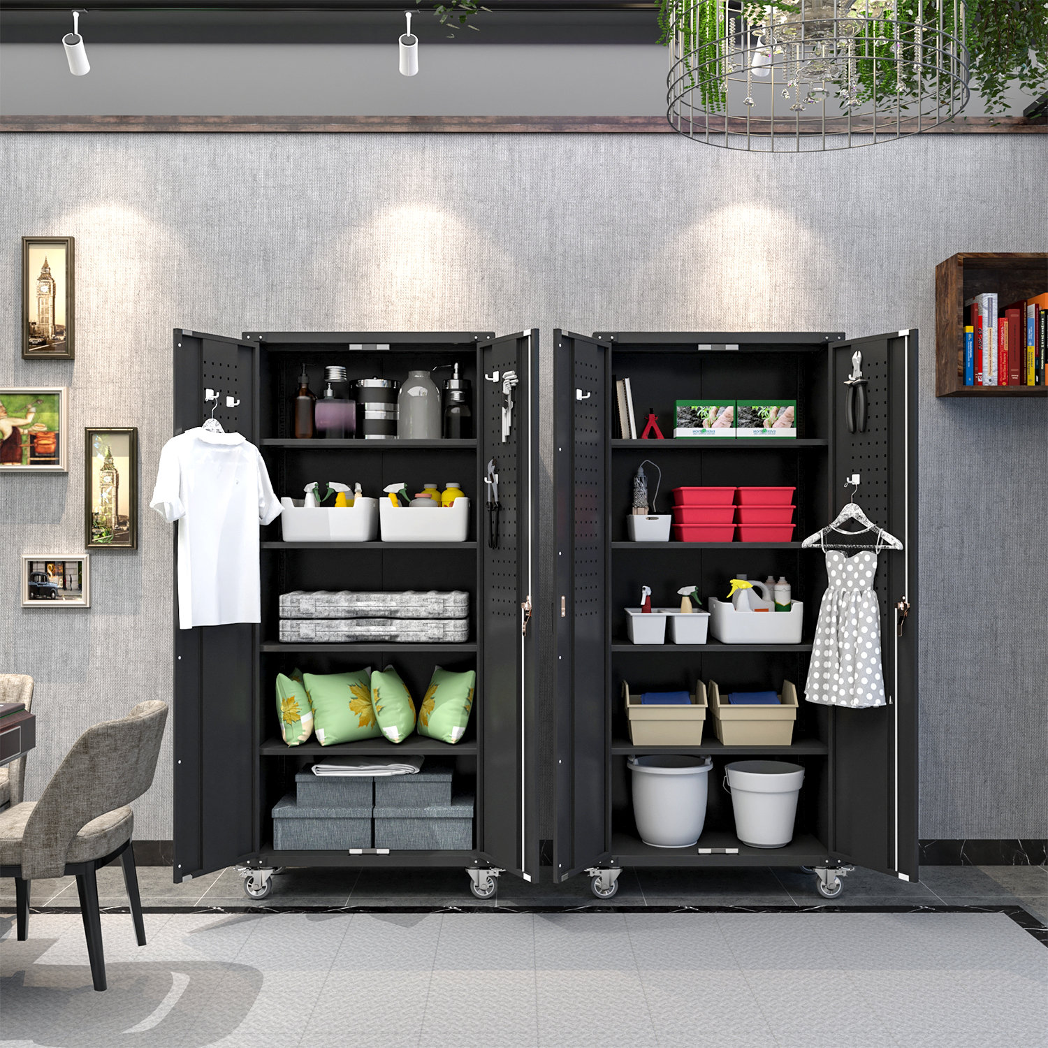 WFX Utility™ Maone 72" H x 31.5" W x 16" D Metal Garage Utility Storage ...