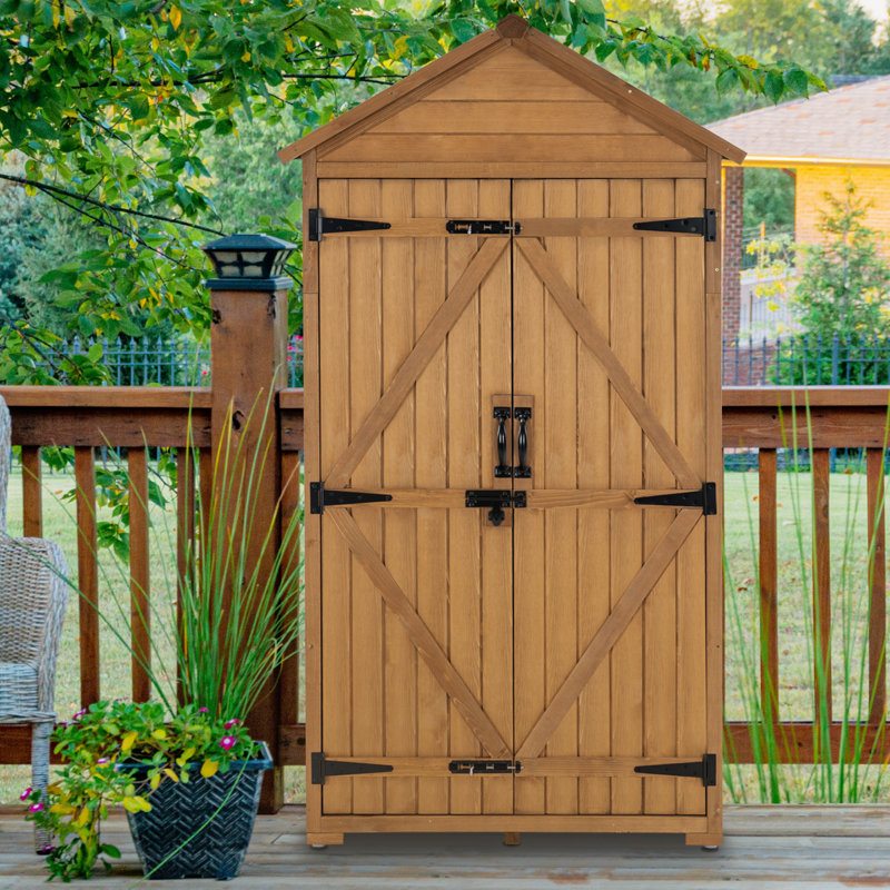 MCombo Outdoor 3 ft. W x 2 ft. D Solid Wood Lean-To Storage Shed ...