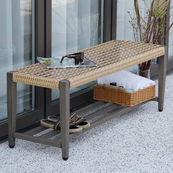 Wildon Home® Nelida Wicker Outdoor Bench | Wayfair