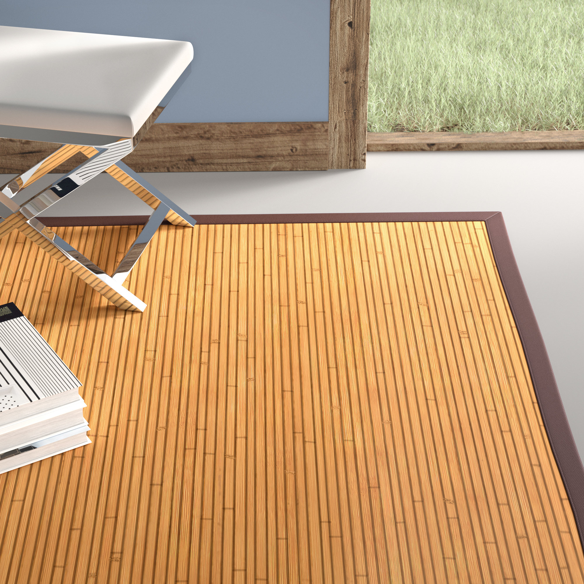 Beachcrest Home Coweta Machine Woven / Power Loomed Bamboo Slat ...