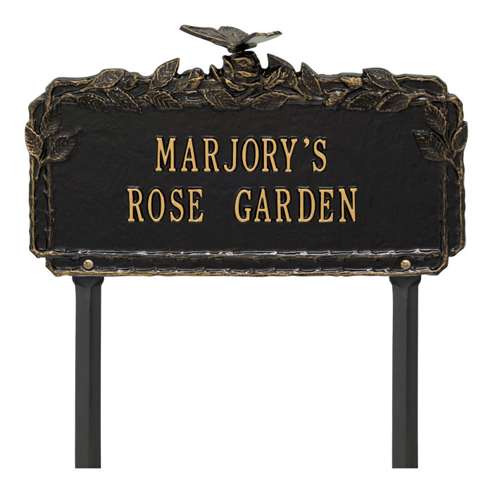 Whitehall Products Butterfly Rose Personalized Garden Sign & Reviews ...