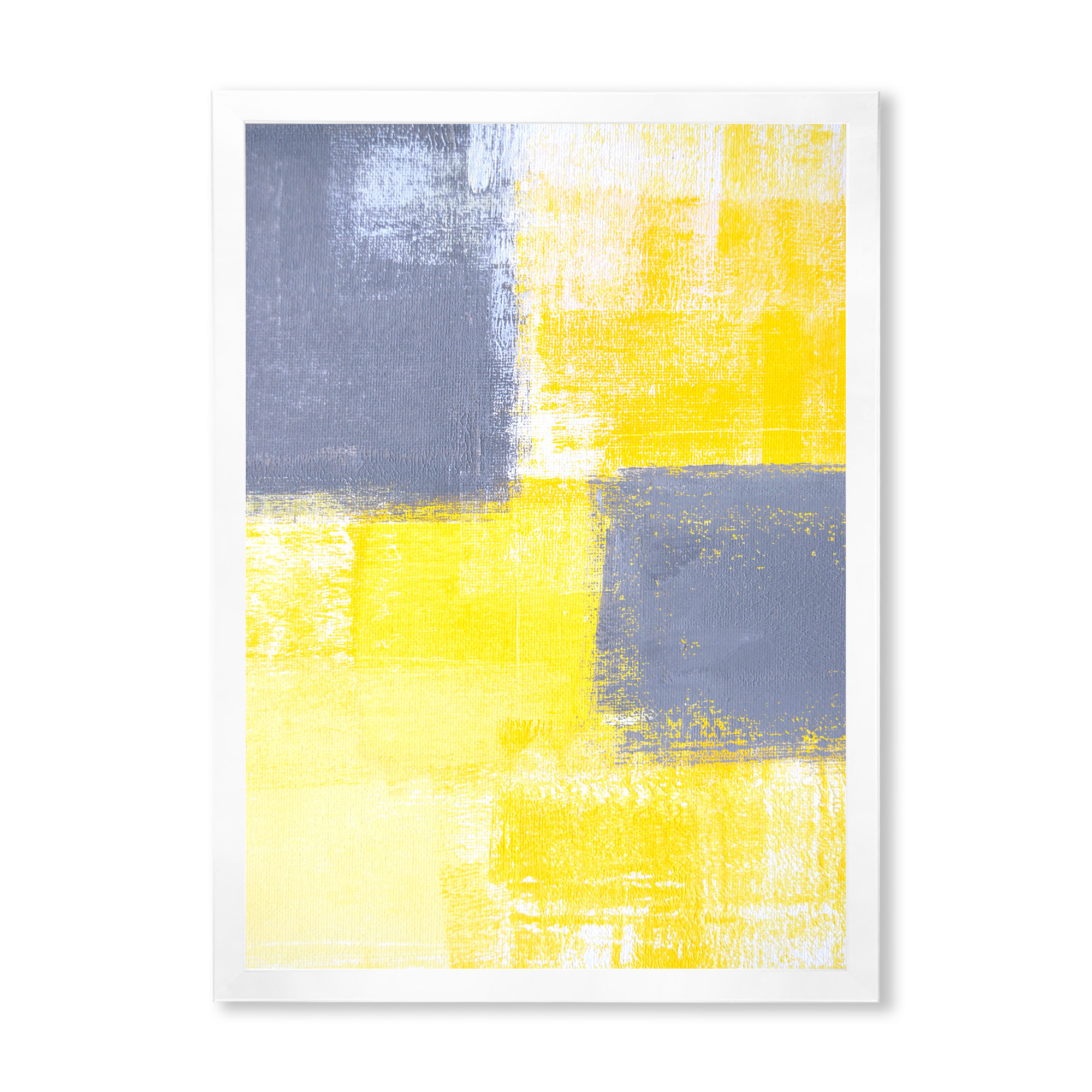 Wrought Studio Yellow And Gray Merging Abstract XV Merging Abstract XV ...
