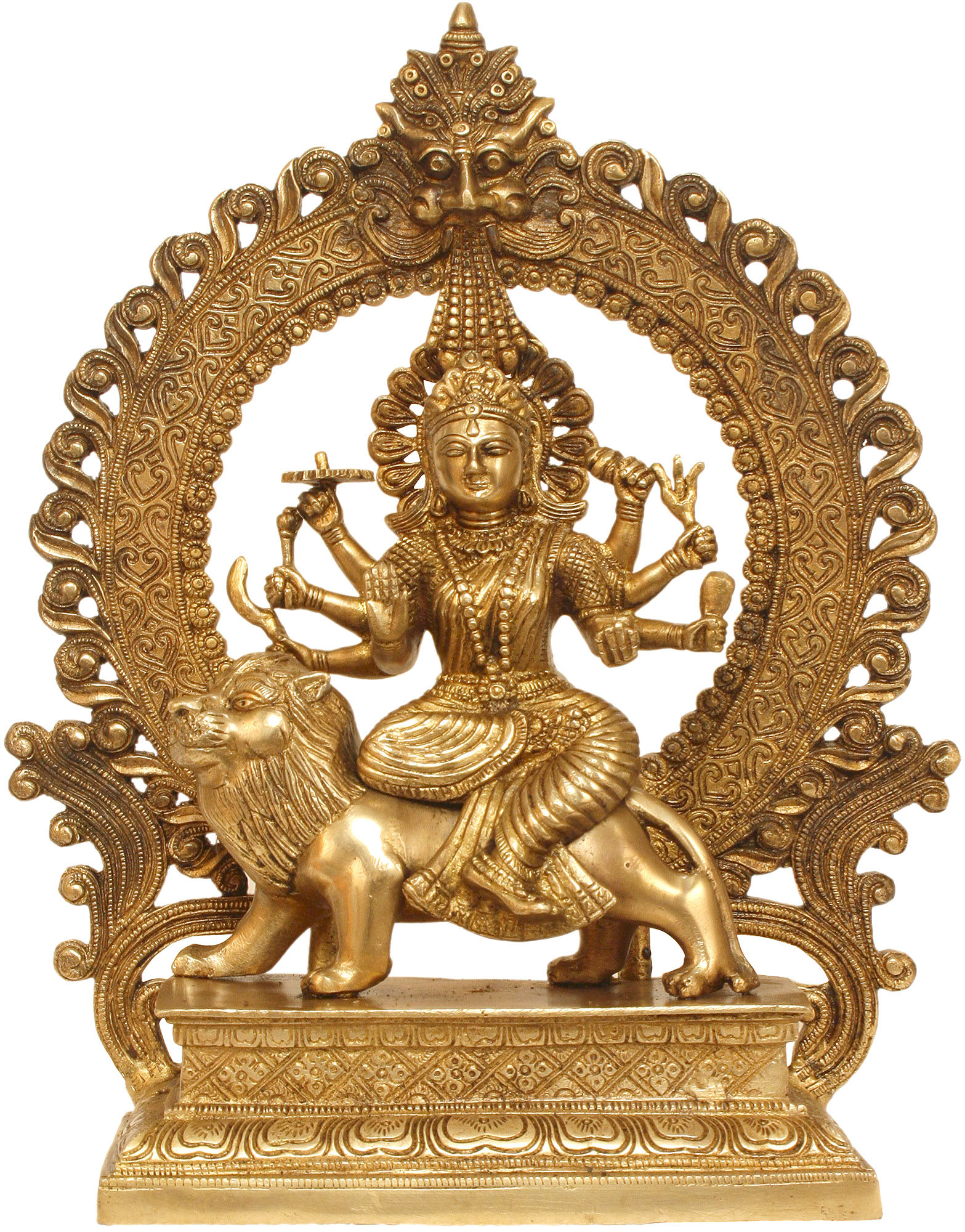 Dakota Fields Zarella 14" Ashta-Bhuja-Dhari Simha-Vahini Durga Statue ...