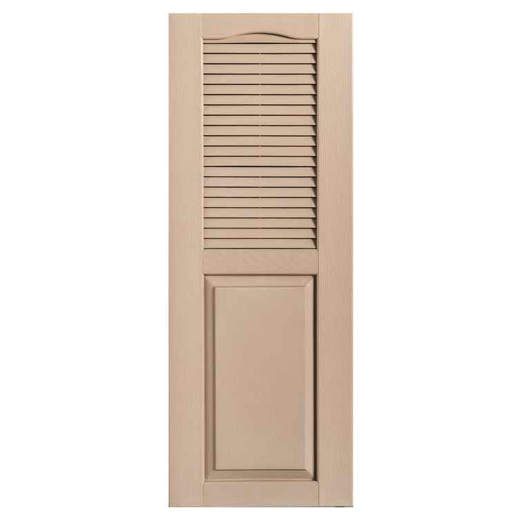 Alpha Shutters Cathedral Top Combination Shutters Pair | Wayfair