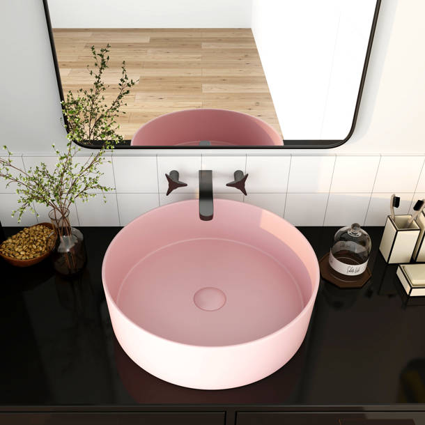 WATERMONY 15.7'' Ceramic Circular Vessel Bathroom Sink | Wayfair