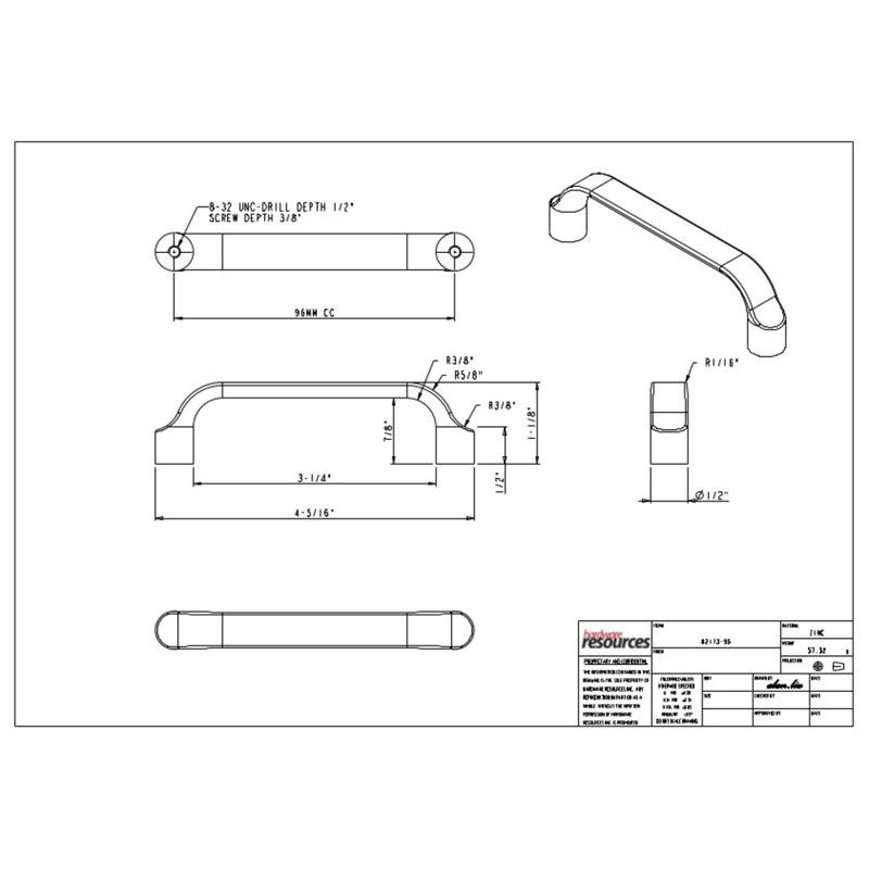 Elements by Hardware Resources Brenton 3 3/4" Center to Center Cabinet ...