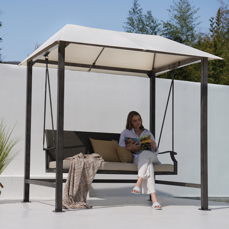 Hokku Designs Adelicia Porch Swing with Canopy & Reviews | Wayfair