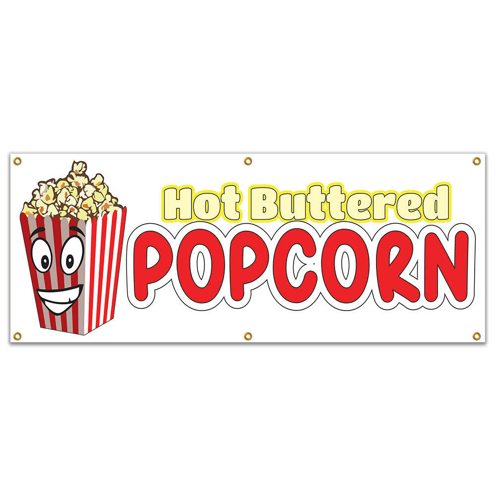 SignMission Hot Buttered Popcorn Banner | Wayfair