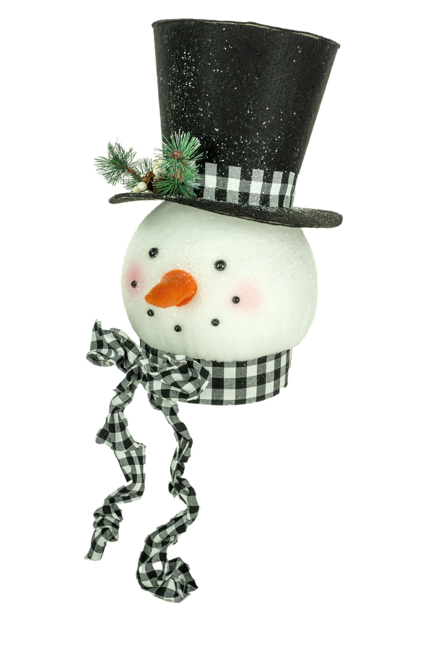 The Holiday Aisle® Black Snowman Head Tree Topper | Wayfair