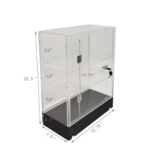 FixtureDisplays Clear Cabinet Acrylic Display Removable Shelf Case ...