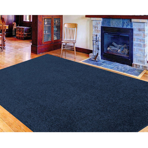 Latitude Run® Navy Performance Navy Rug | Wayfair