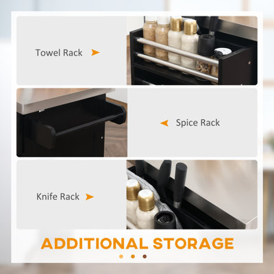 HomCom Metal Kitchen Island & Reviews | Wayfair