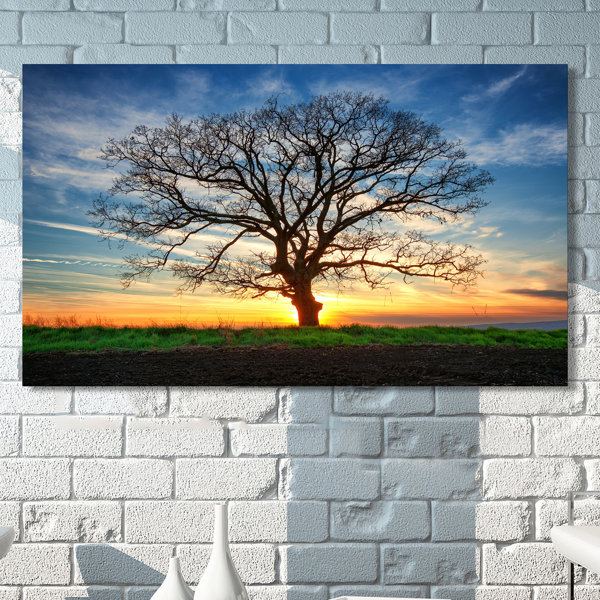PicturePerfectInternational Lonely Tree In A Field 1 - Wrapped Canvas ...