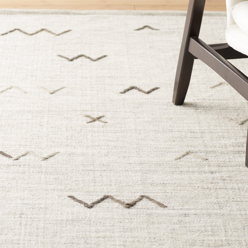 AllModern Bodie Handmade Hanwoven Wool Light Gray/Light Brown Rug ...