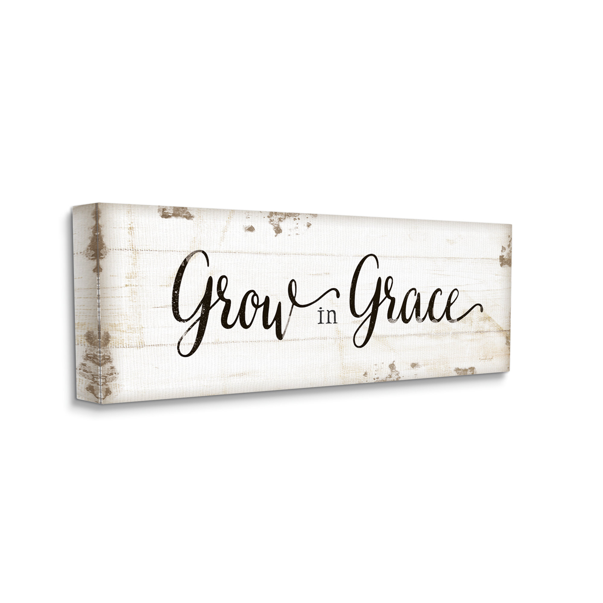 Stupell Industries Grow In Grace Cursive Typography by Jennifer Pugh ...