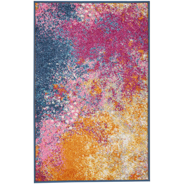Dakota Fields Avrum Performance Blue/Red/Yellow Rug | Wayfair