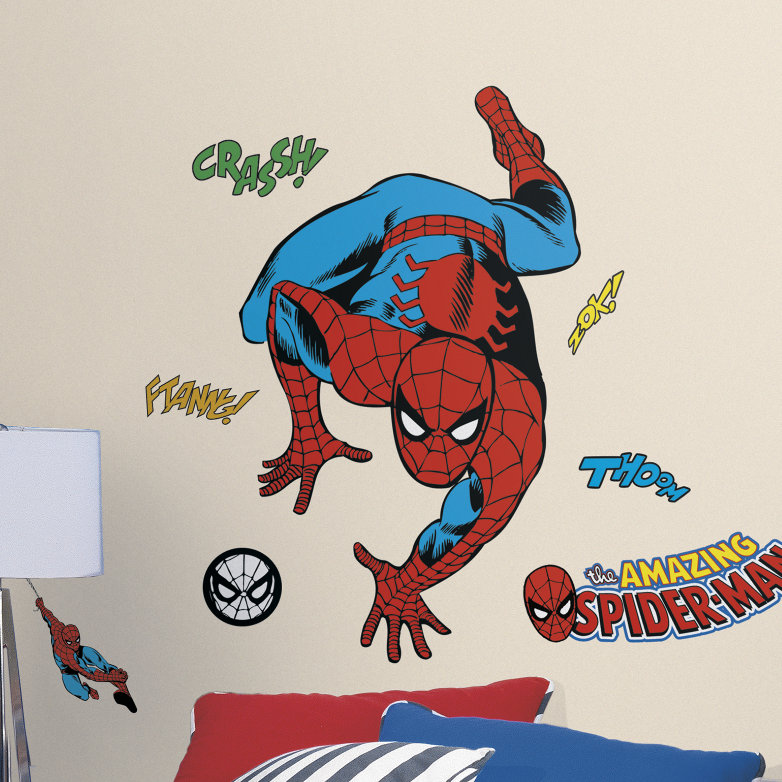 Room Mates Marvel Enterprises Classic Spider-Man Comic Peel and Stick ...