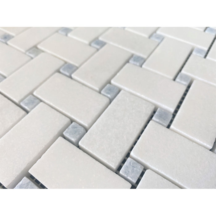 Mosaic Studio Thassos 1" x 2" Natural Stone Mosaic Wall & Floor Tile ...