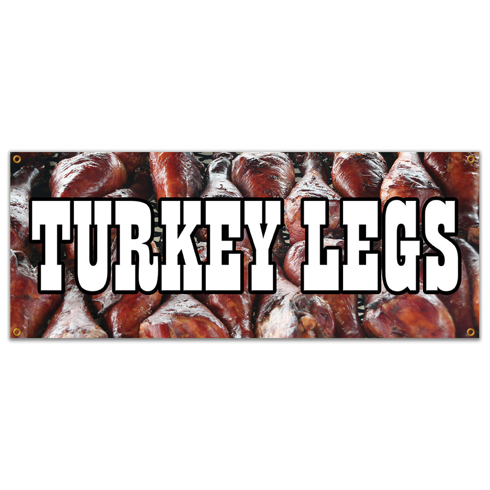 SignMission TURKEY LEGS BANNER SIGN Smoked Grilled Leg Medieval ...