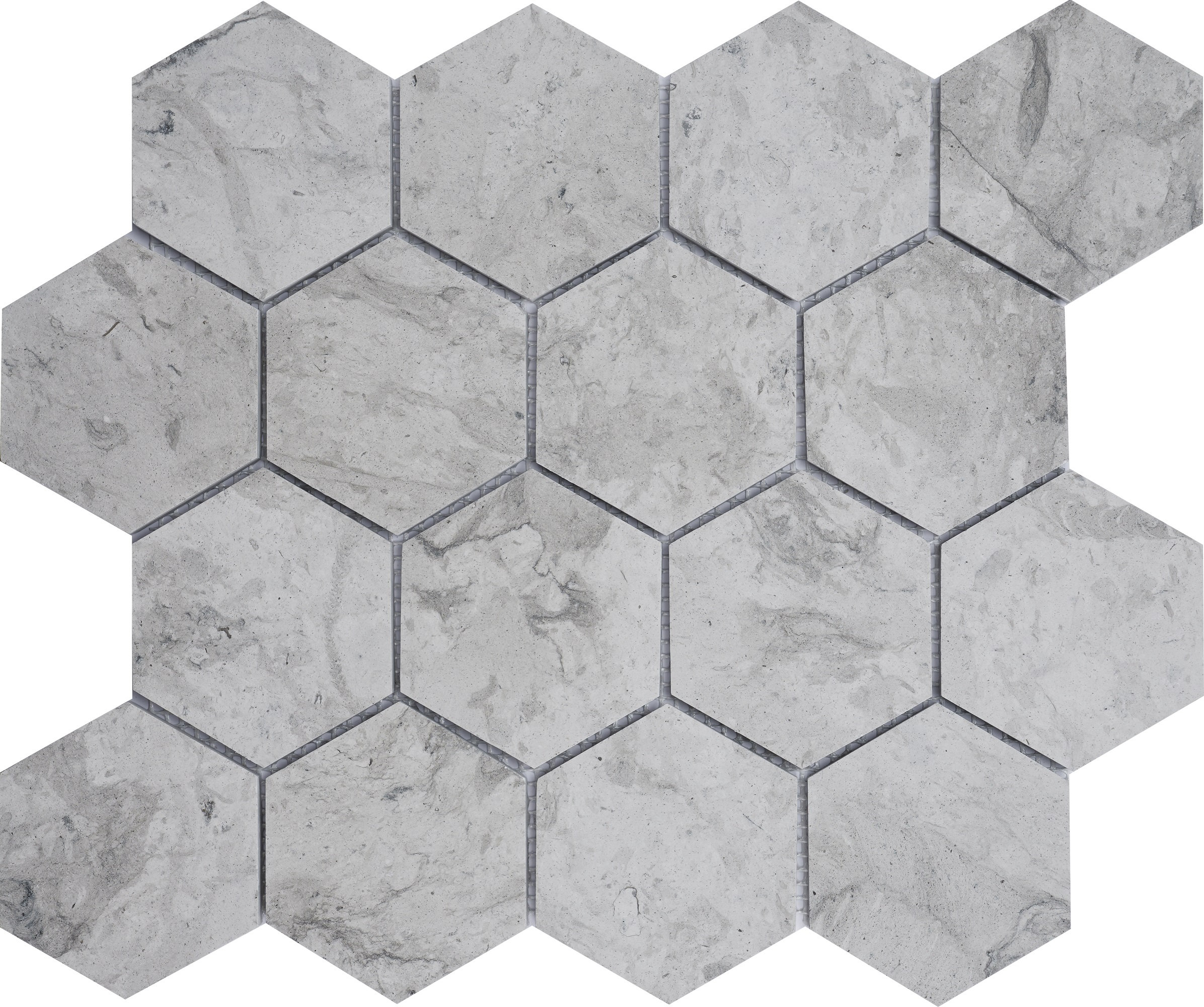 Simple Tile Thala 3" x 3'' Marble Honeycomb Mosaic Wall & Floor Tile ...