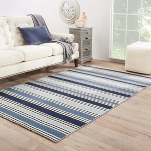 Longshore Tides Oceane Handmade Flatweave Wool Blue/White Rug & Reviews ...