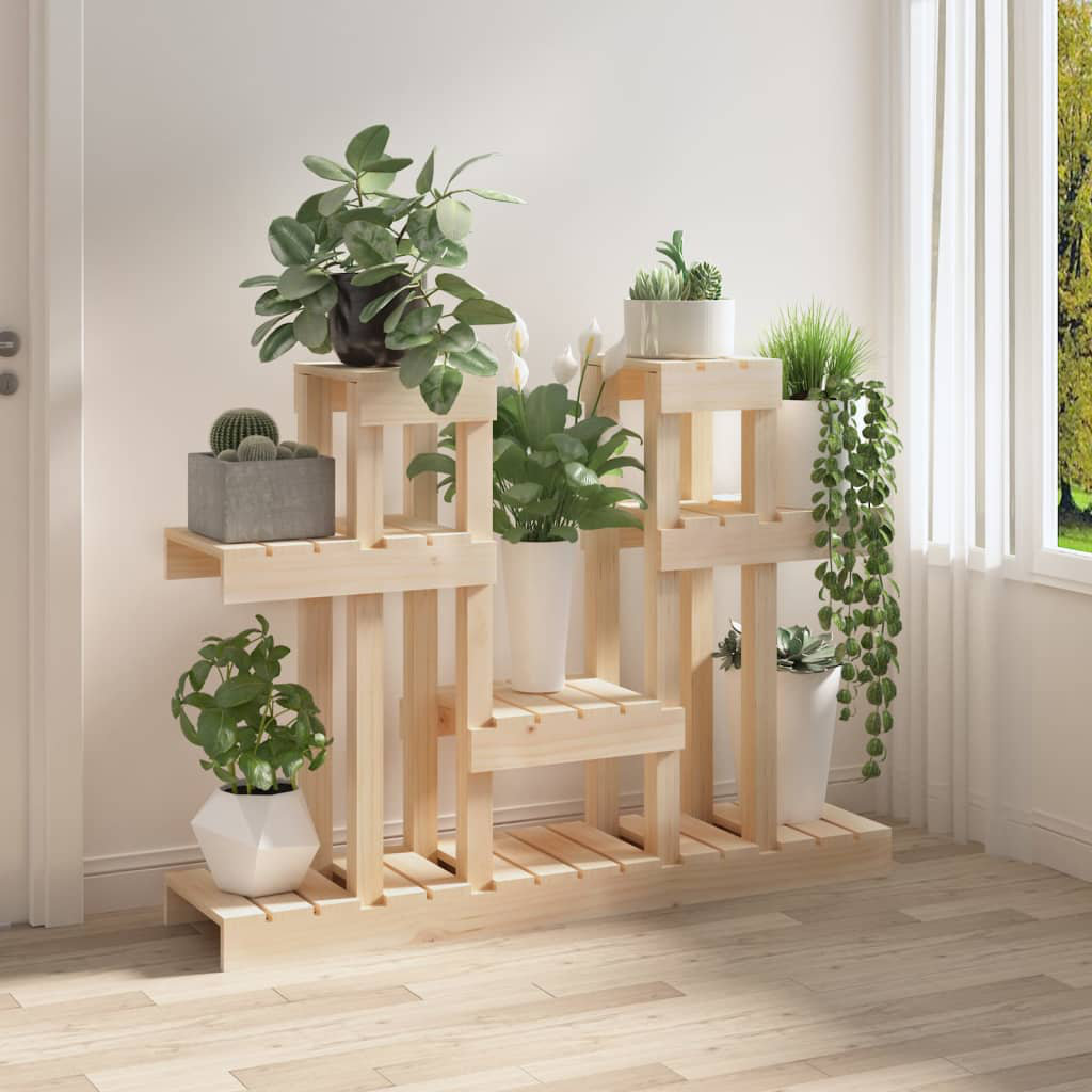Dakota Fields Alvester Rectangular Multi-Tiered Solid Wood Plant Stand ...