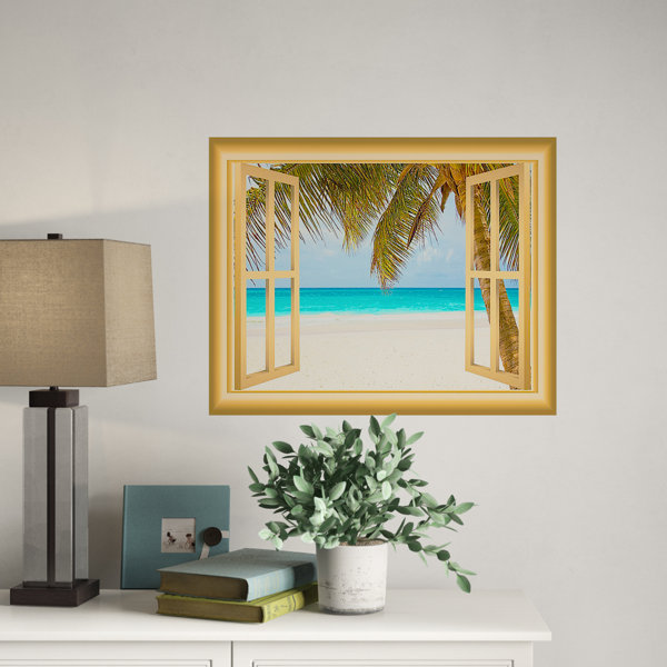 Bless international Window Frame Beach Scene Wall Decal & Reviews | Wayfair