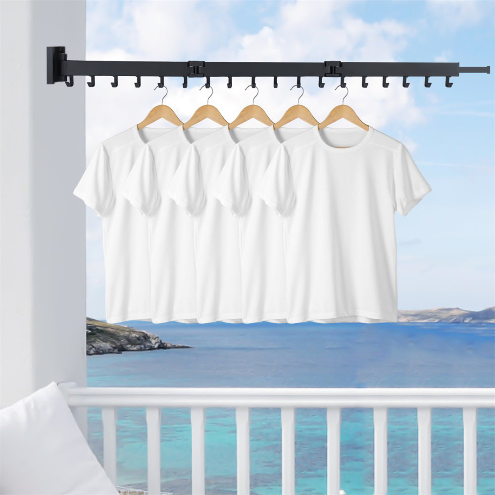 Rebrilliant Tri-Fold Wall Mounted Clothes Hanger | Wayfair