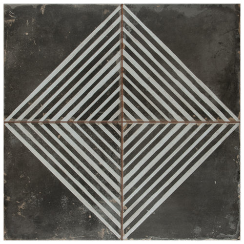 Merola Tile Kings Rombos Night 18" x 18" Ceramic Patterned Wall & Floor ...