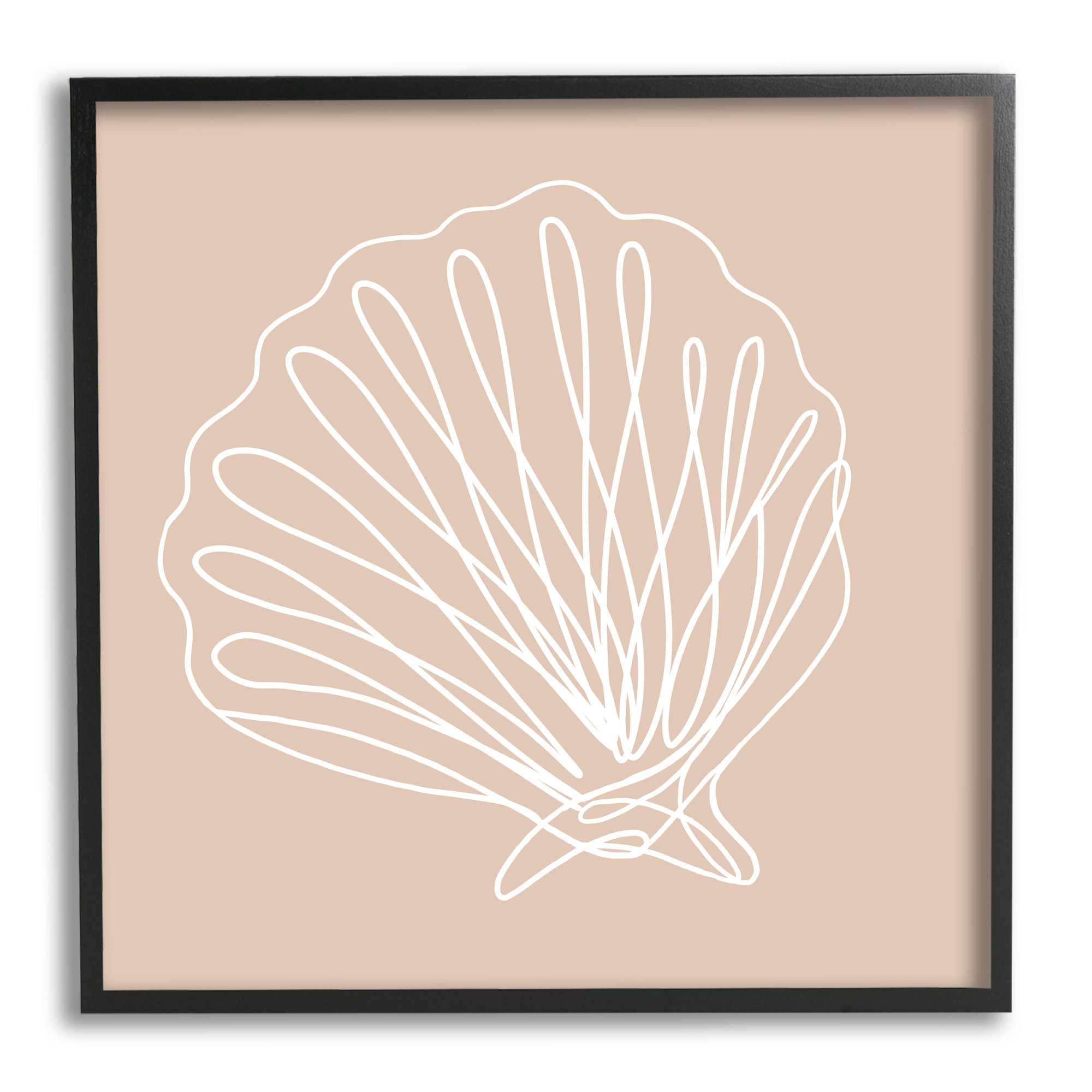 Stupell Industries Clam Shell Squiggle Doodle Tan Sea Life by - Floater ...