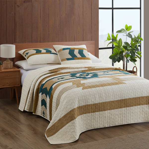 Pendleton Trail Star Brown/White/Blue 3 Piece Quilt Set | Wayfair