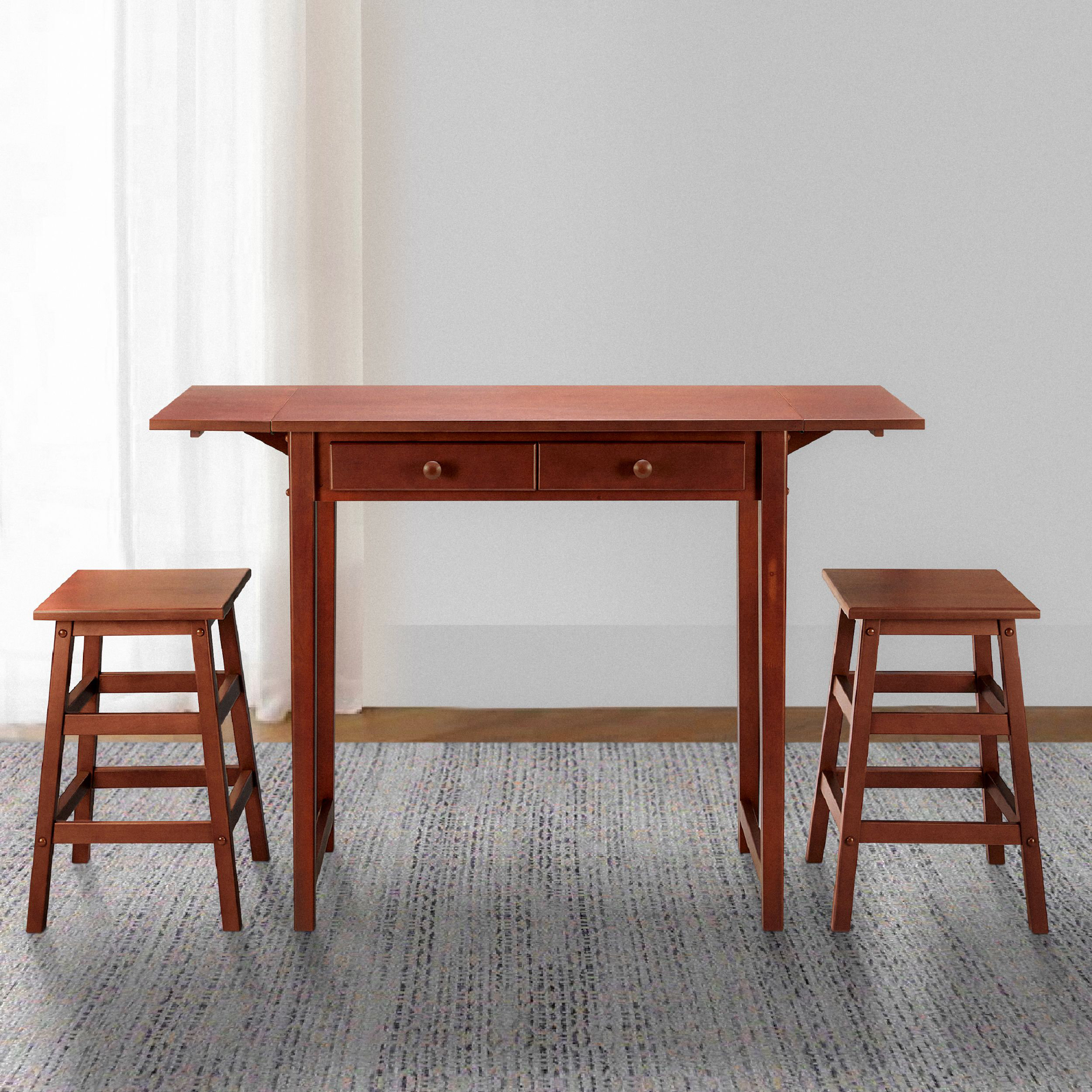 Latitude Run® Counter Height Drop Leaf Solid Wood Dining Set | Wayfair