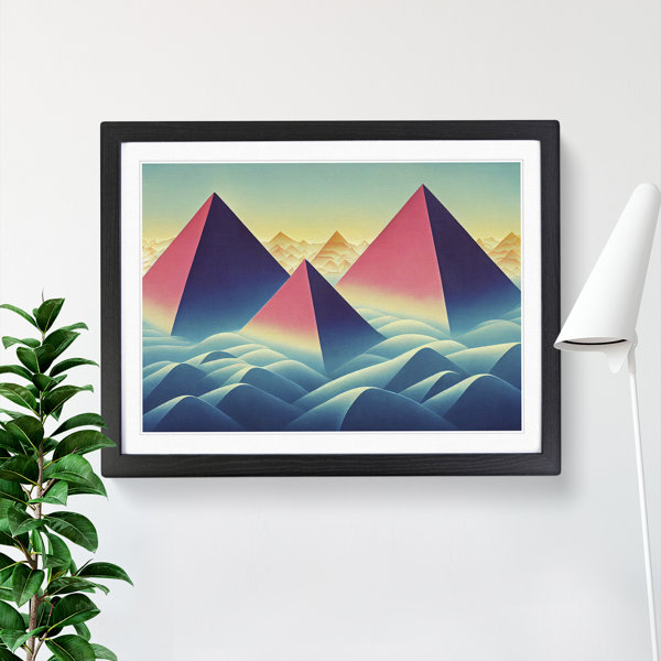 Alpen Home Futuristic Pyramids Abstract - Single Picture Frame Graphic ...