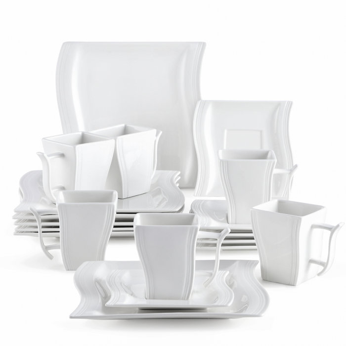 MALACASA Porcelain China Dinnerware Set - Service for 6 & Reviews | Wayfair