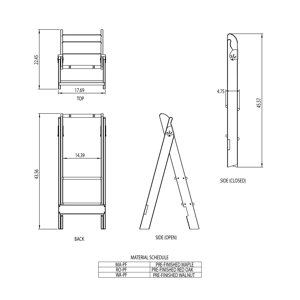 WFX Utility™ 43-1/2" Folding 2 Step Wood Step Stool With 250 Lb. Load ...