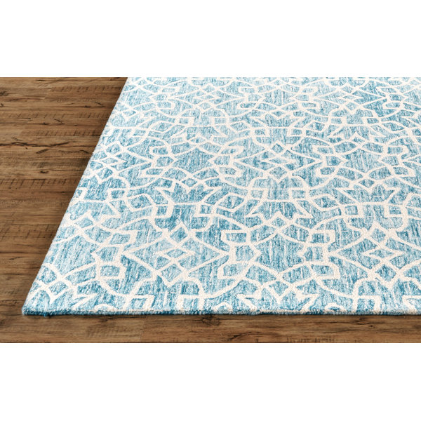 Highland Dunes Ken Handmade Ocean Blue Rug & Reviews | Wayfair