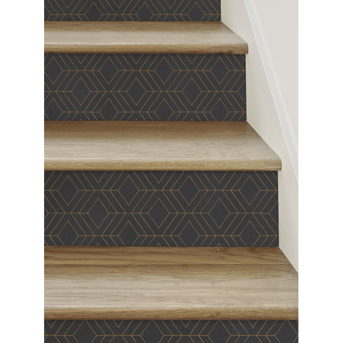 Corrigan Studio® Diamond Geometric Art Deco Lines Peel And Stick Stair ...