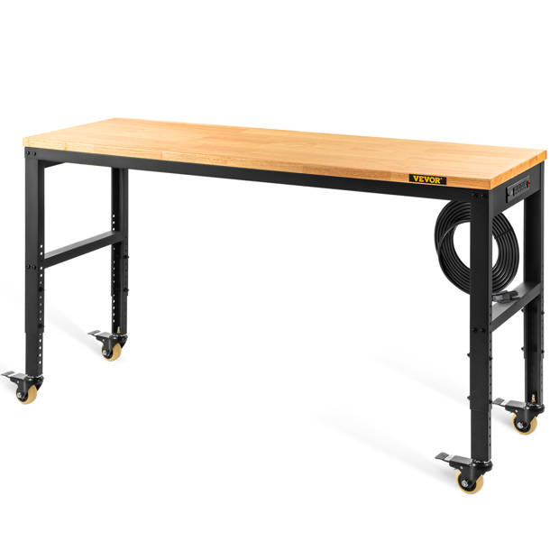 WFX Utility™ Warre 60" Adjustable Height Wood Top Workbench | Wayfair