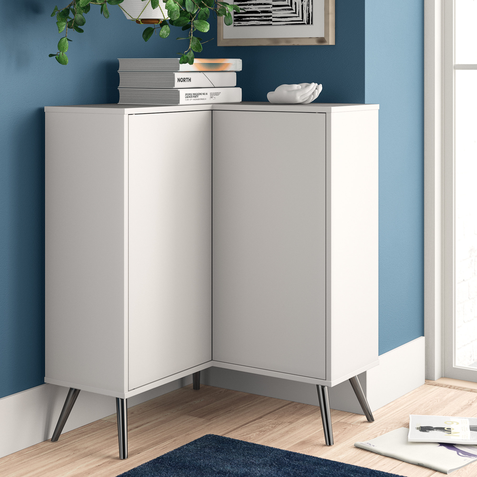 Zipcode Design™ Raynham 35.9'' Tall 2 - Door Corner Accent Cabinet ...