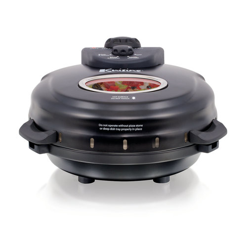 Euro Cuisine Electric Rotating Countertop Pizza Oven with Lid & Reviews ...