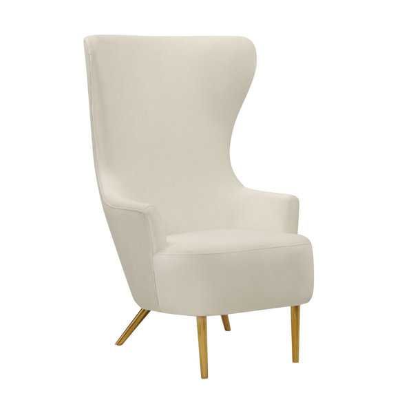 Everly Quinn Romeo Navy Wingback Chair| Wayfair
