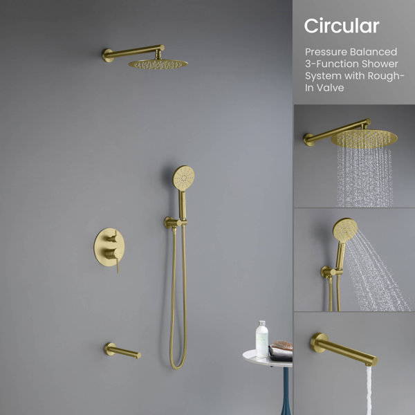 KIBI USA Circular Wall Mounted with Rough-In Valve & Reviews | Wayfair