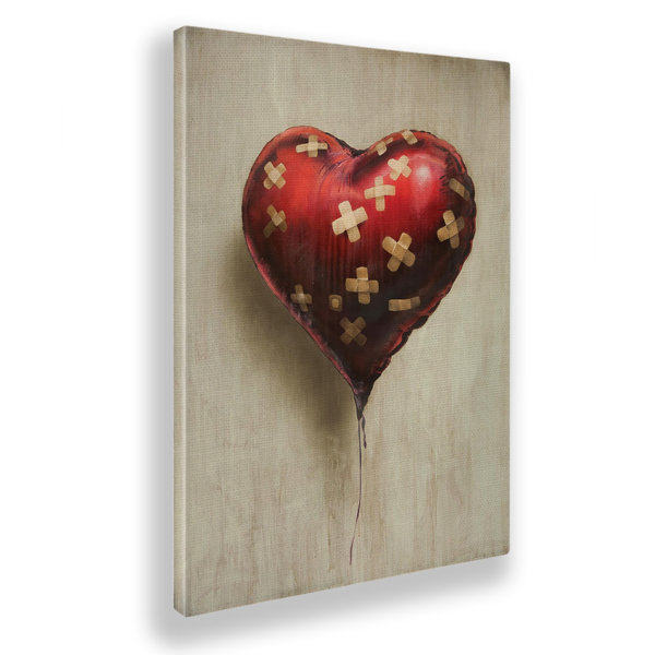 Ebern Designs Balloon Band-Aids by Banksy - Wrapped Canvas Photograph ...