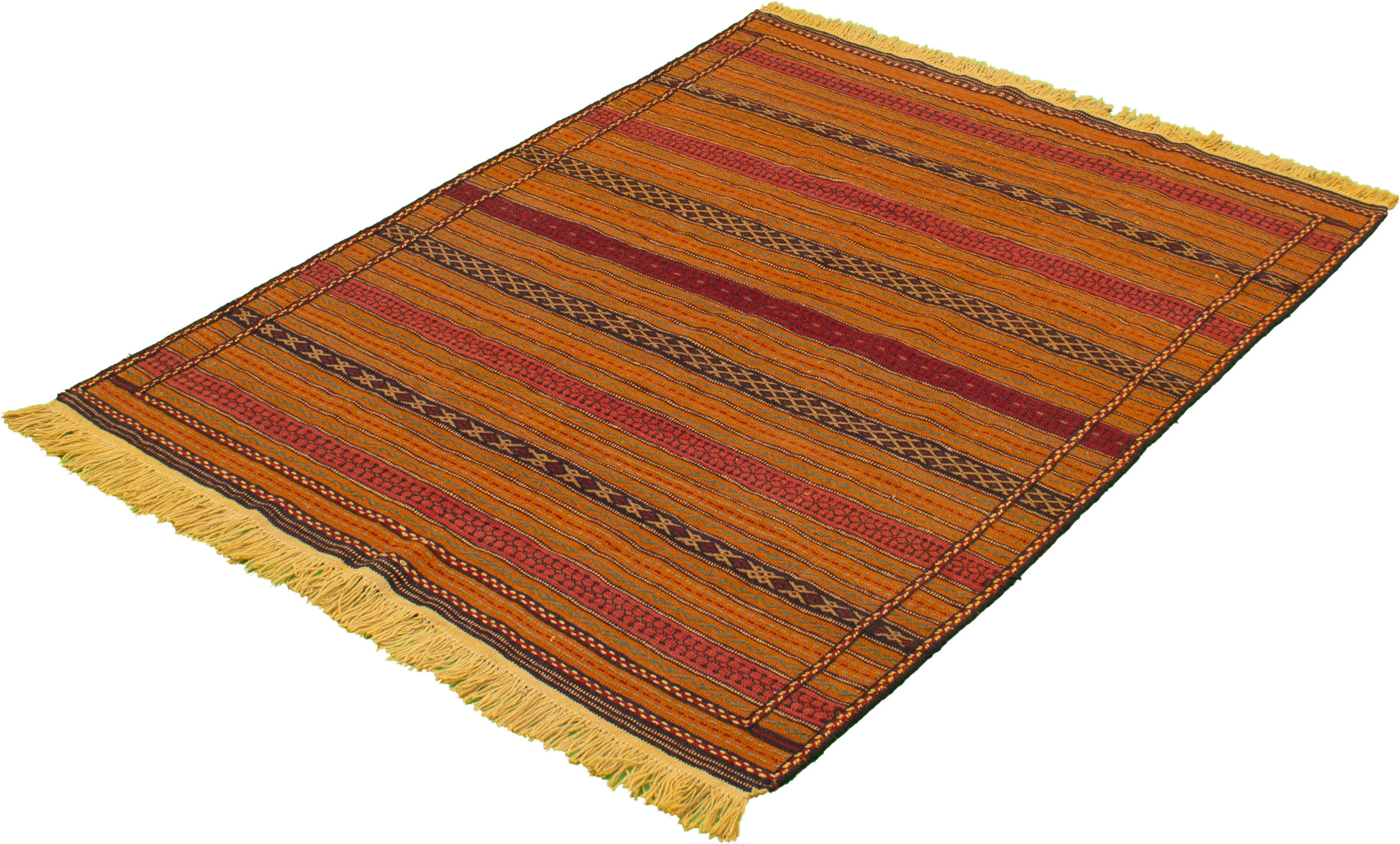 Foundry Select Handmade Flatweave Wool Burnt Orange/Pink Rug | Wayfair