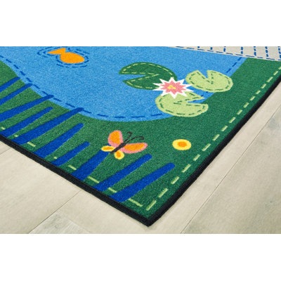 Carpets for Kids KID$ Value Rugs™ Machine Tufted Performance Blue/Green ...