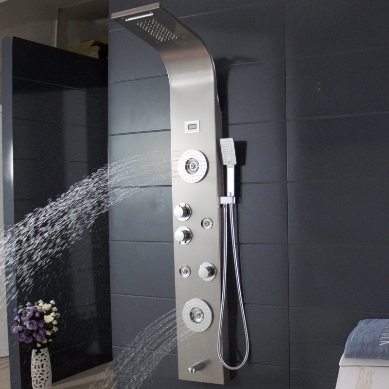 New Mojo 59'' Shower Panel with Dual Shower Head & Reviews | Wayfair